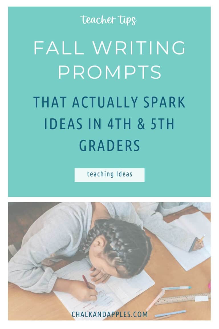 Fall Writing Prompts Upper Elementary - Chalk & Apples