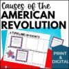 Causes of the American Revolution Timeline - Print & Digital Included ...