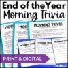 Morning Trivia - Summer & End of the Year - Chalk & Apples