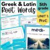 5th Grade Vocabulary Greek & Latin Roots - Unit 1 - Chalk & Apples