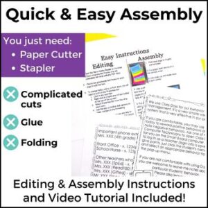 Substitute Info Flipbook (Editable Flip Book) - Chalk & Apples