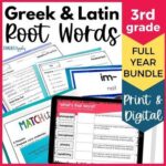 3rd Grade Vocabulary PRINT & DIGITAL BUNDLE - Greek & Latin Roots ...