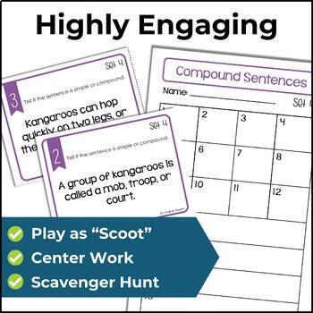 Compound Sentence Task Cards - Chalk & Apples