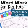 Word Work for Big Kids Vocabulary Games - Chalk & Apples