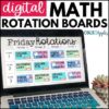 Math Digital Rotation Board with Timers (Editable) - Chalk & Apples