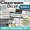 Rustic Farmhouse Chic Classroom Decor Bundle - Chalk & Apples
