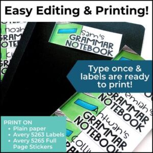Instant, Editable Labels for Student Notebooks & Folders - Chalk & Apples