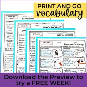 6th Grade Vocabulary Greek & Latin Roots - Unit 3 - Chalk & Apples