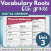 6th Grade DIGITAL Vocabulary Greek & Latin Roots - Unit 3 - Distance ...
