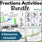 Fraction Activities Bundle - Equivalent Fractions, Improper Fractions ...