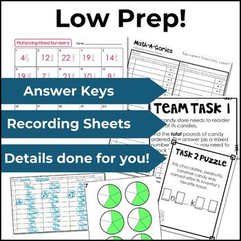Fraction Activities Bundle - Equivalent Fractions, Improper Fractions ...